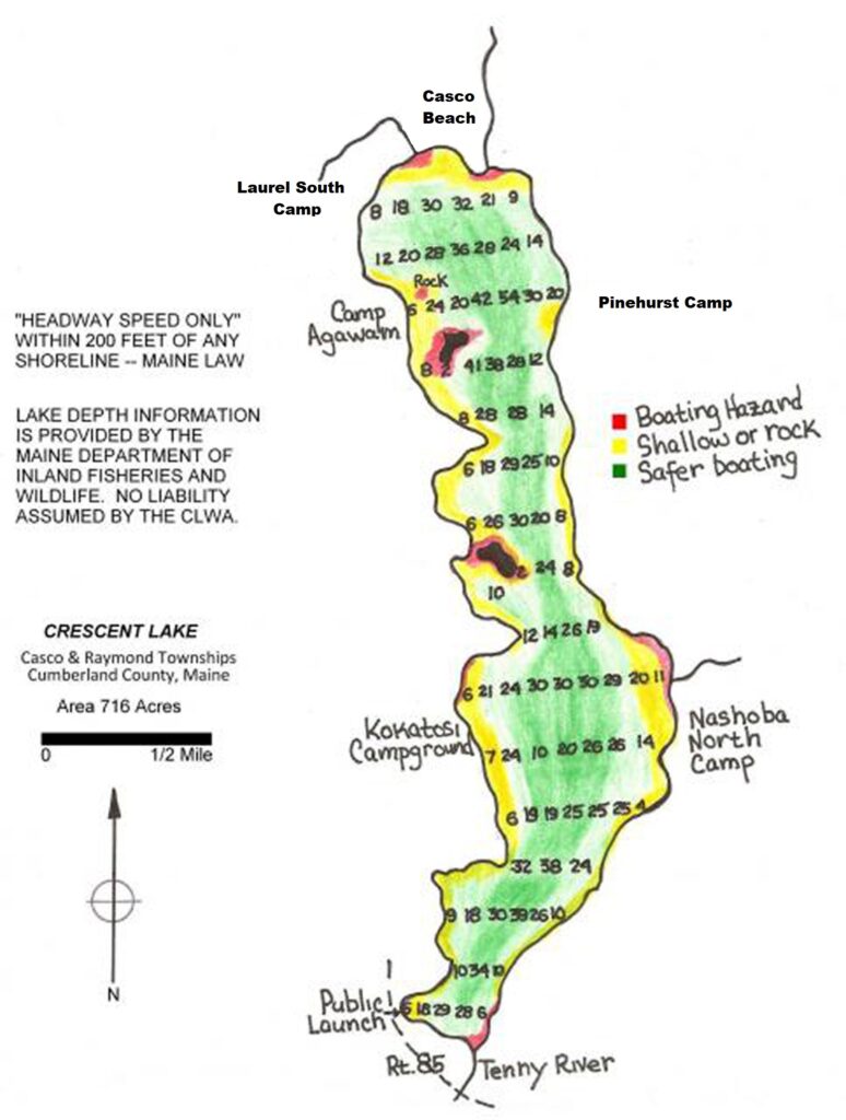 Lake Depth Map – Crescent Lake Watershed Association